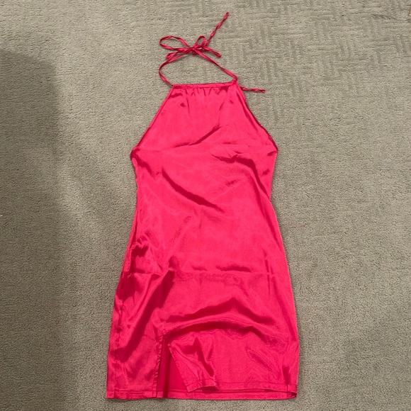 Dresses | Hot Pink Satin Dress | Poshmark